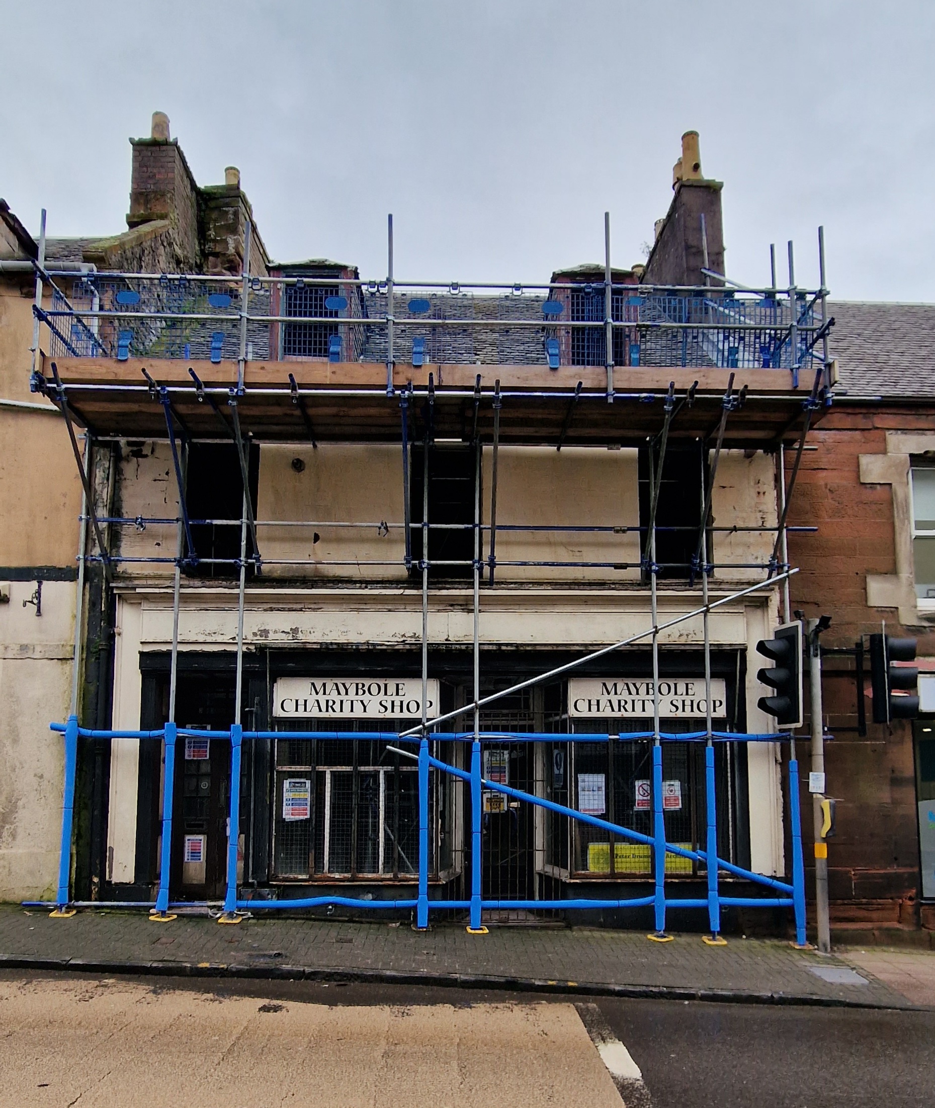 Scaffolding is up at the Charity Shop! : Maybole Towncente Regeneration